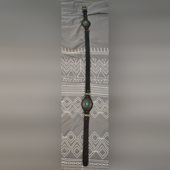 FRYE AND CO. | Accessories | Frye Brown Leather Belt With Turquoise ...